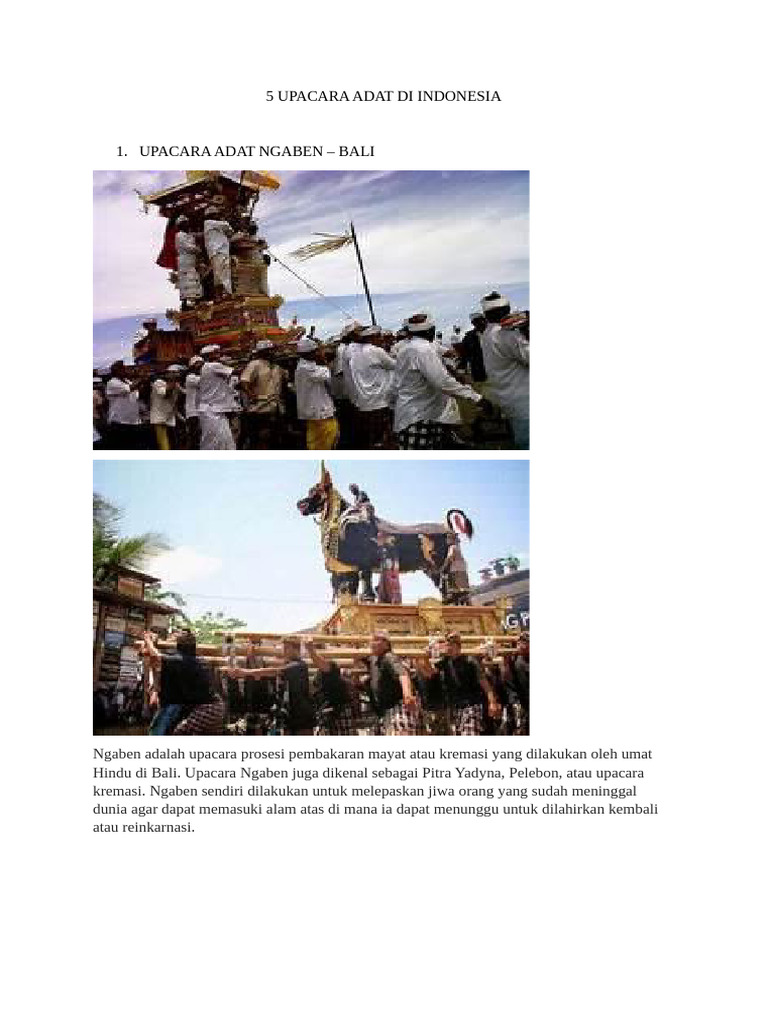 5 Upacara Adat Unik di Indonesia | PDF