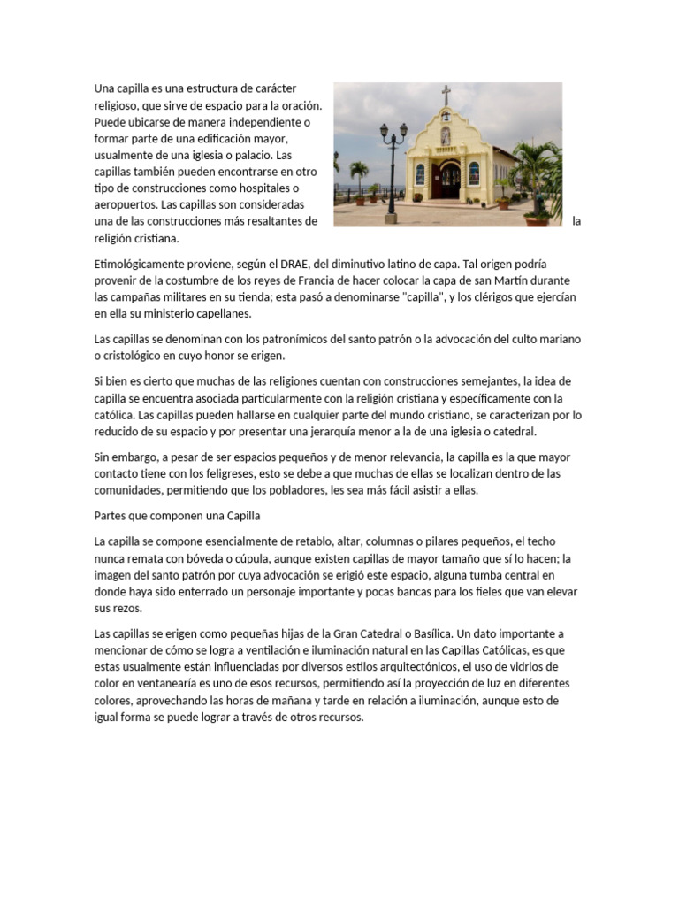 Capilla | PDF | Capilla | Iglesia (edificio)