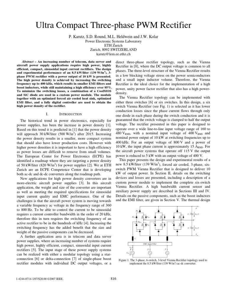3-Phase PFC Kolar | PDF | Rectifier | Capacitor