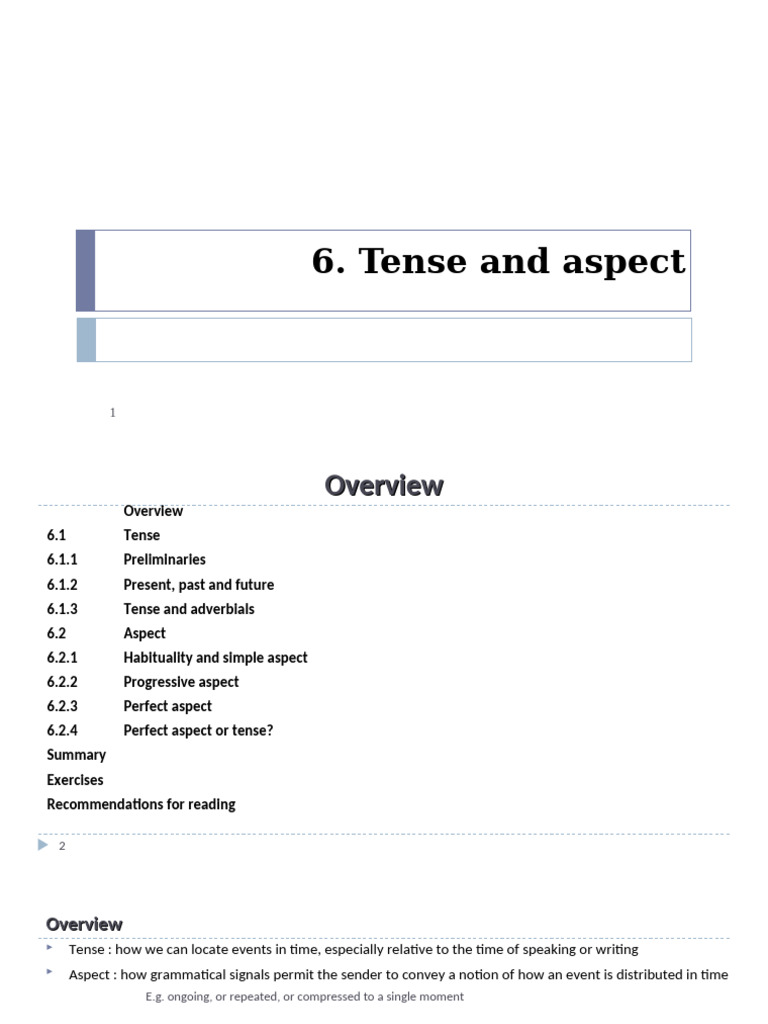 Ch.6 Tense and Aspect | PDF