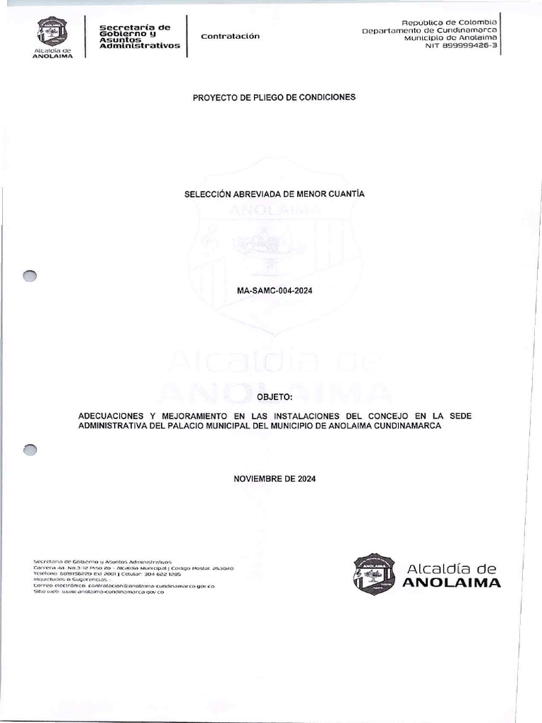 PROYECTO DE PLIEGO | PDF