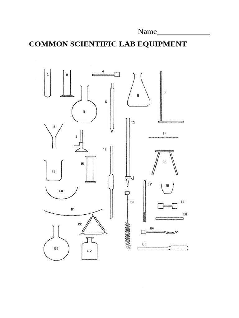 ScienceLabEquipmentworksheetwithANSWERKEY-1 | PDF