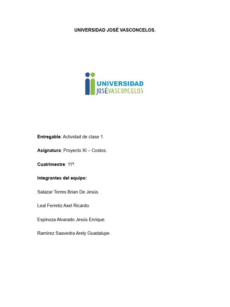 Actividad 1 Proyecto XI | PDF | México