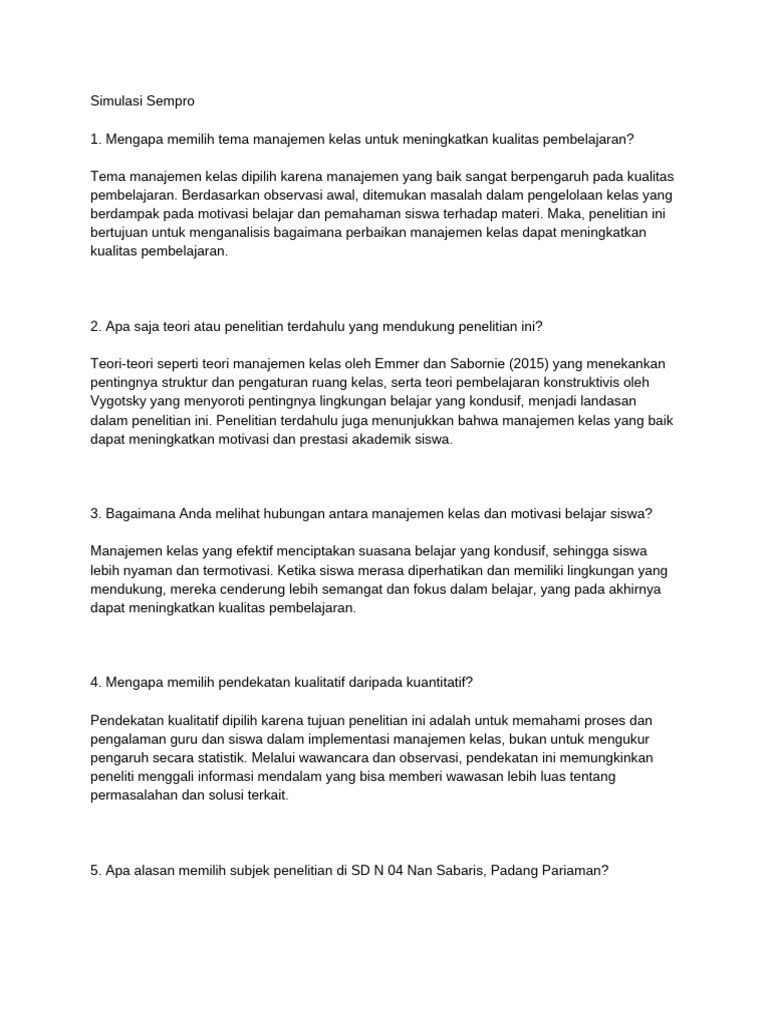 Simulasi Sempro | PDF