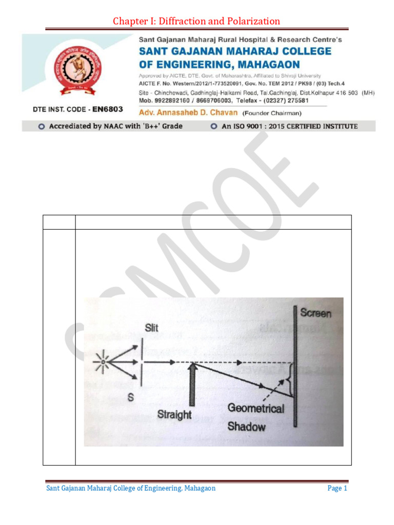 1. Diffraction and Polarization-1 | PDF | Diffraction | Angular Resolution