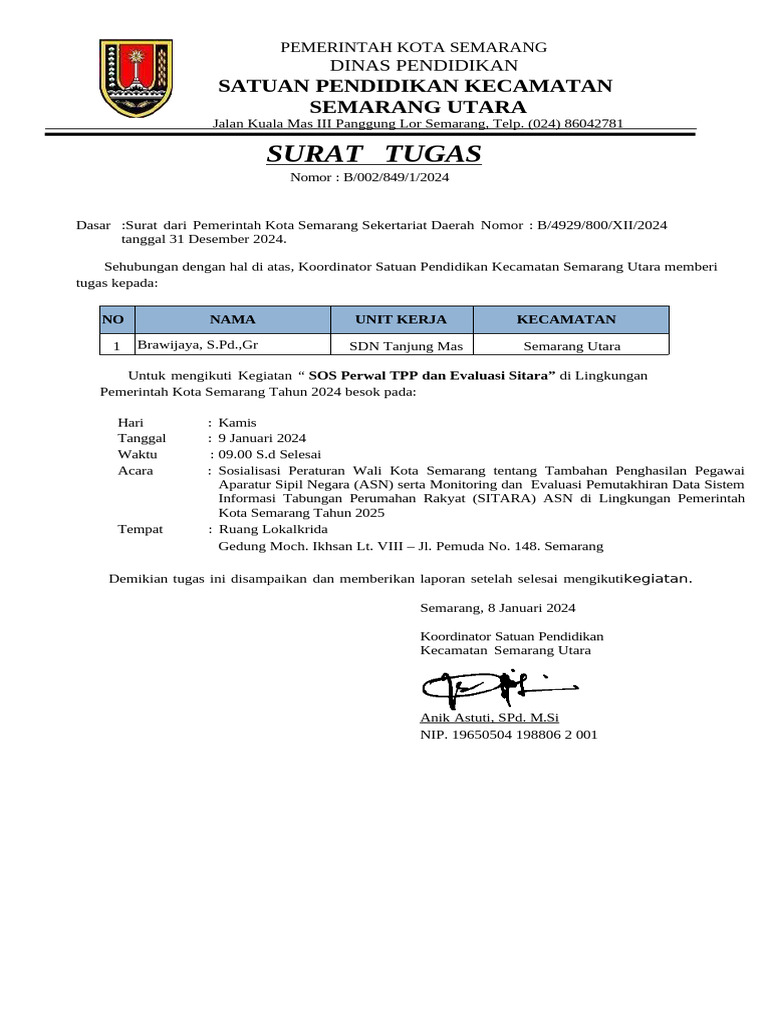 SURAT TUGAS - LOMBA Dan FGD | PDF