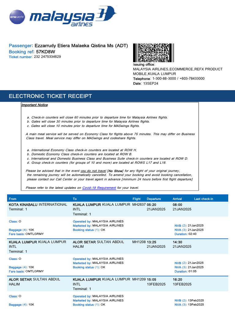 Your Electronic Ticket-EMD Receipt | PDF | Transport Companies | Transport