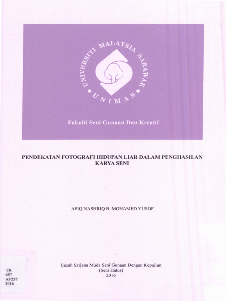 Pendekatan fotografi hidupan liar dalam penghasilan karya seni (24 pgs) | PDF