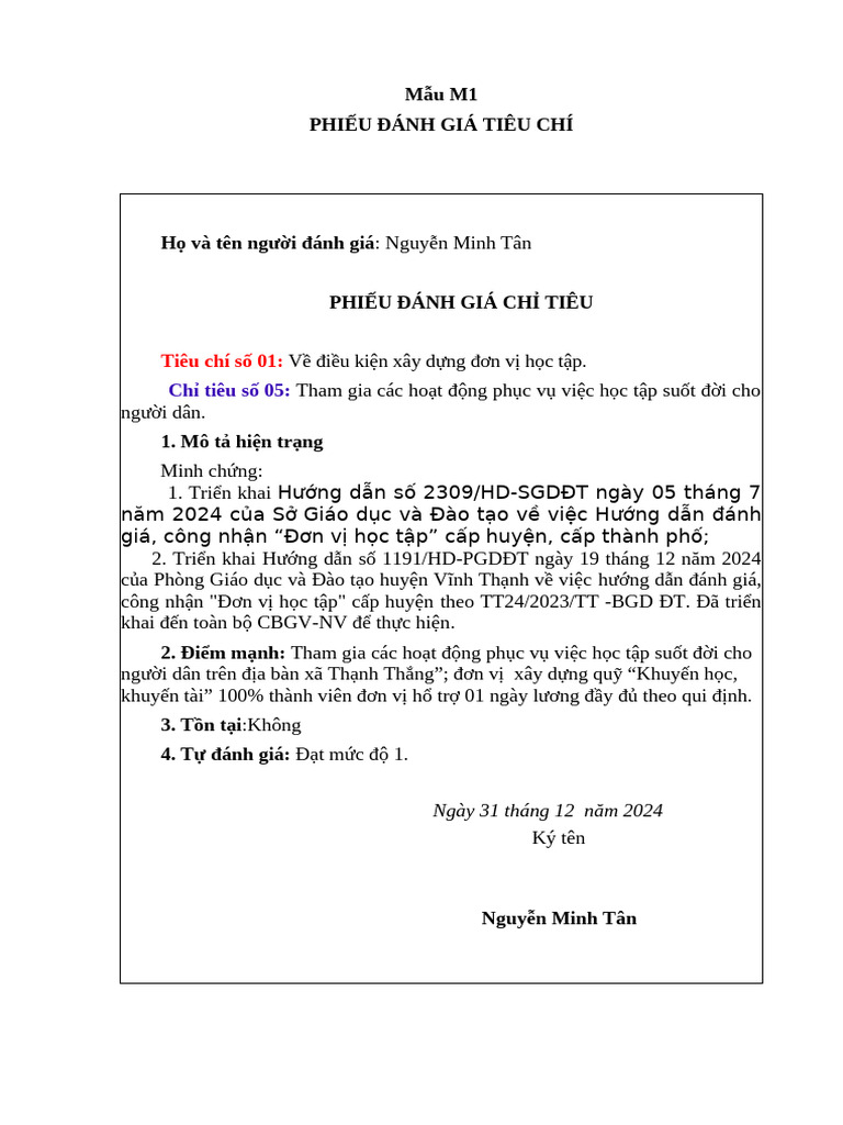mau 1_phieu danh gia TC1-CT5 | PDF