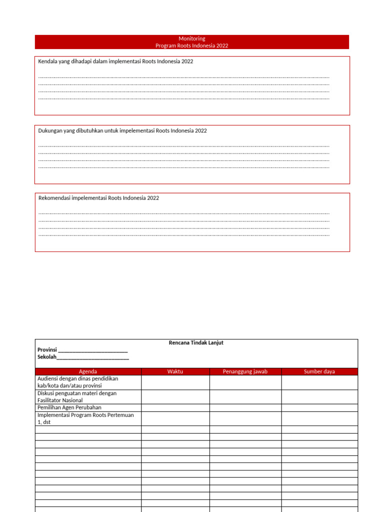Matriks RTL Rencana Tindak Lanjut - Review FF | PDF