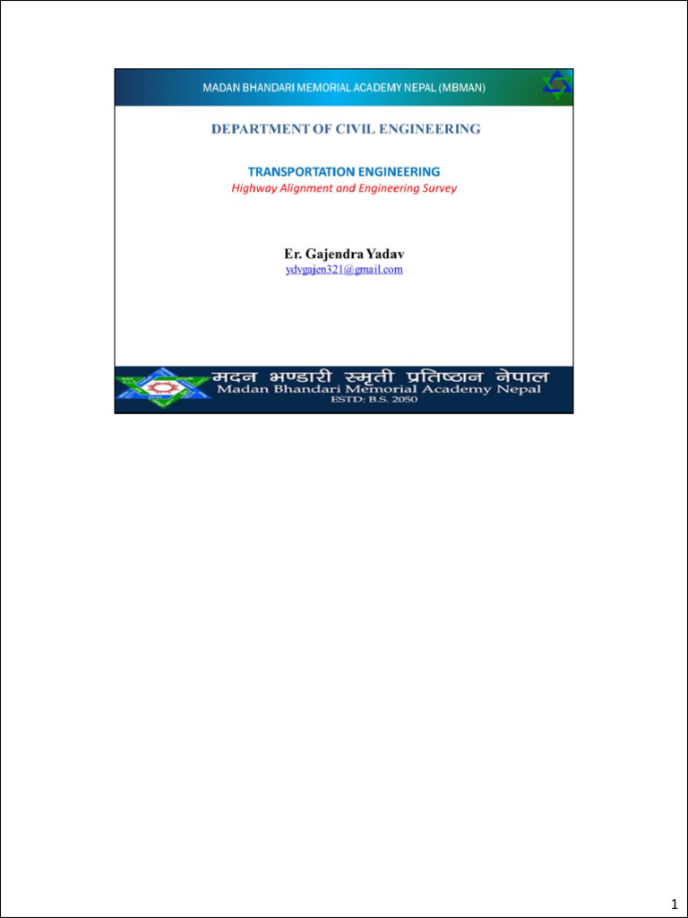 Chapter 2 (Highway Alignment and Engineering Survey) | PDF