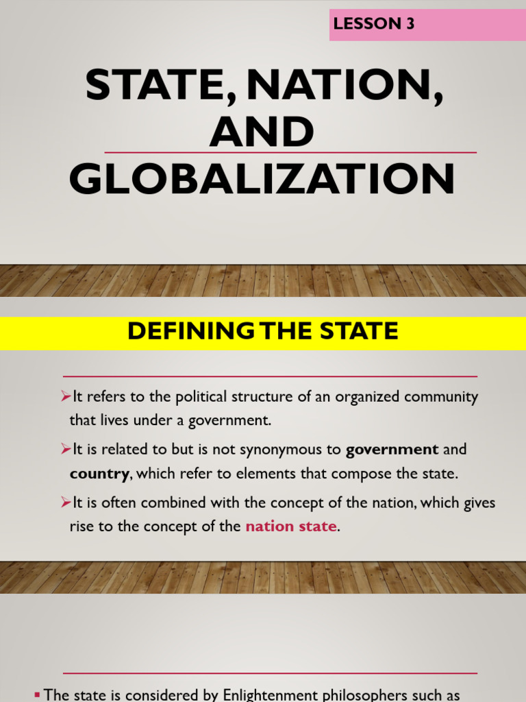 State Nation and Globalization | PDF | Sovereignty | State (Polity)
