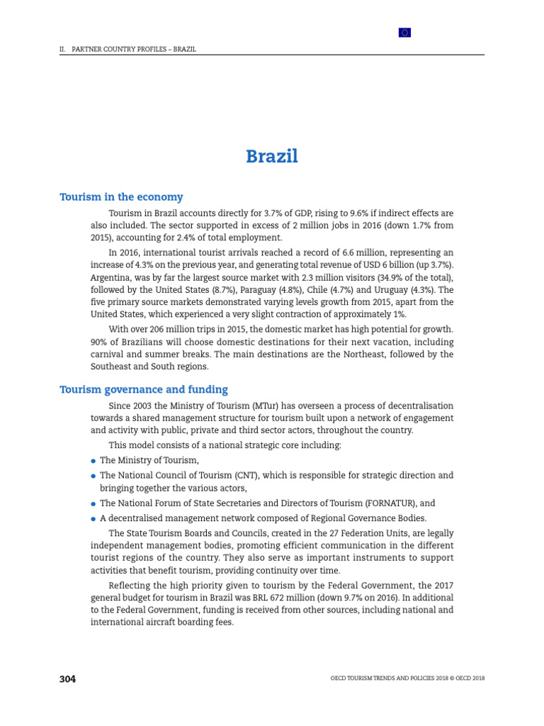 Brazil Tourism Overview and Policies | PDF | Tourism | Brazil