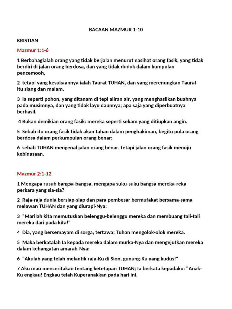 BACAAN ALKITAB KRISTIAN | PDF