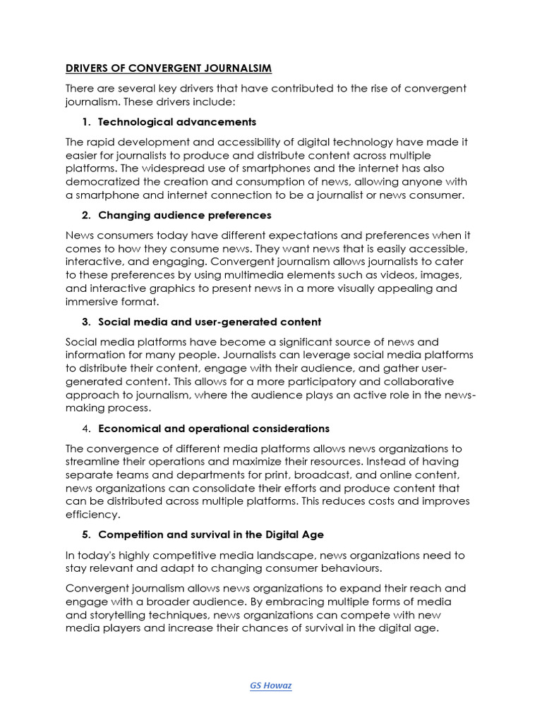 Convergent Journalism MUBAS Notes | PDF | Journalism | Social Media