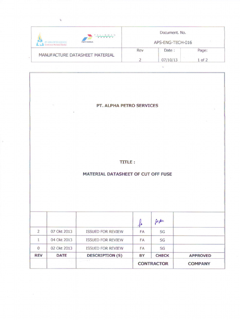 Cut Off Fuse Material Datasheet | PDF | Fuse (Electrical) | Insulator ...
