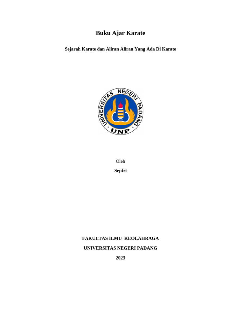 Sejarah dan Aliran Karate Dasar | PDF