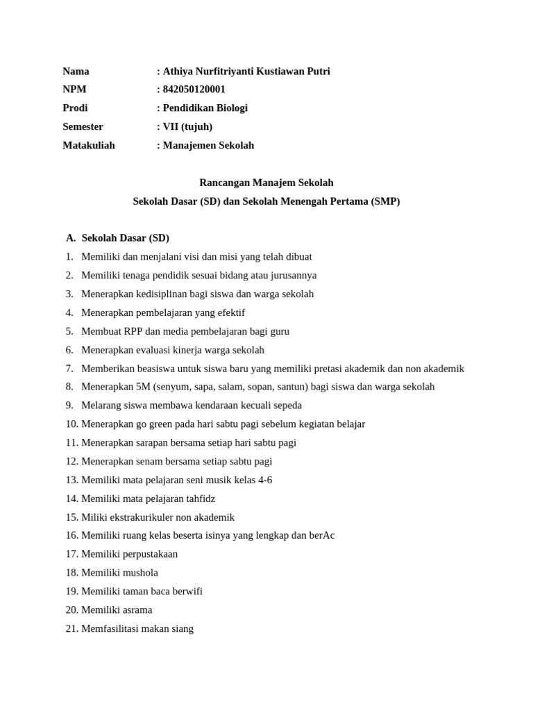 Manajemen Sekolah_rancangan Manajemen Sd&Smp_smt.7 | PDF