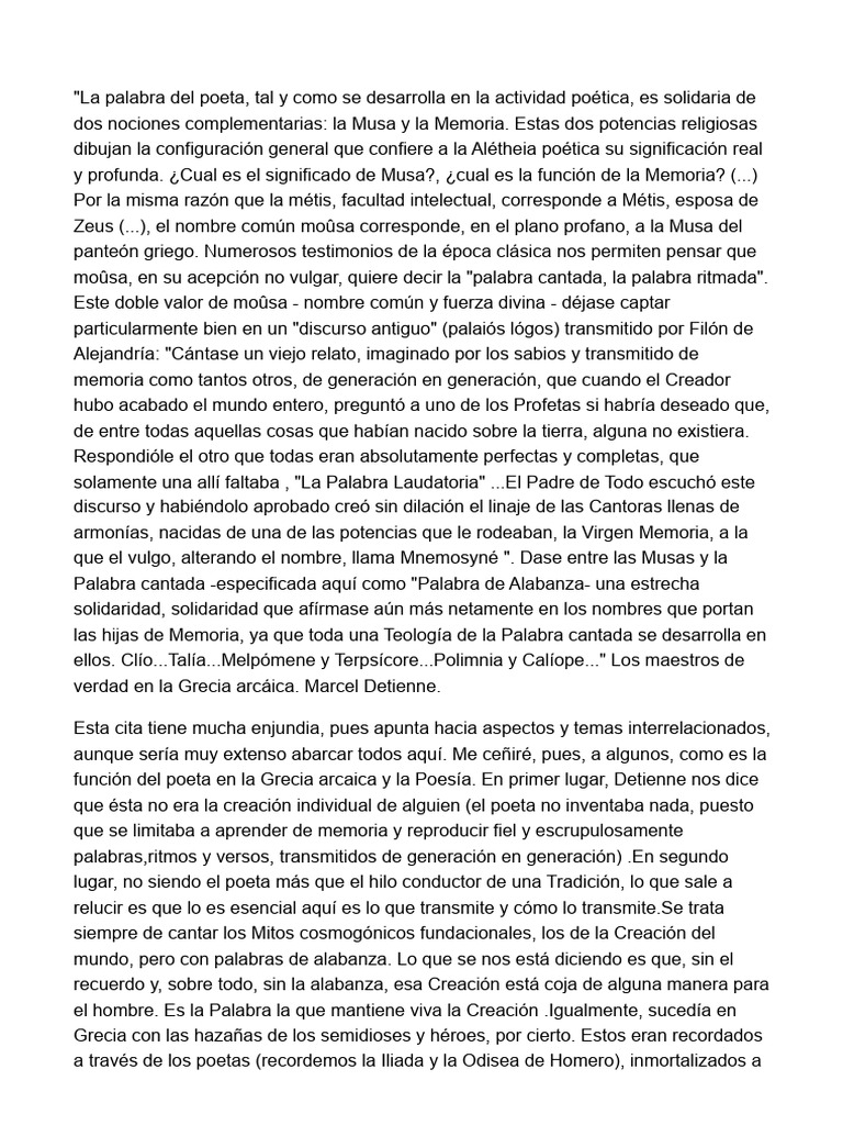 Sobre Las Musas | PDF | Musa