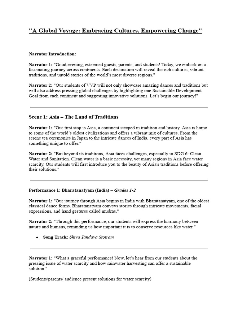 Annual Day - Script - Igcse | PDF