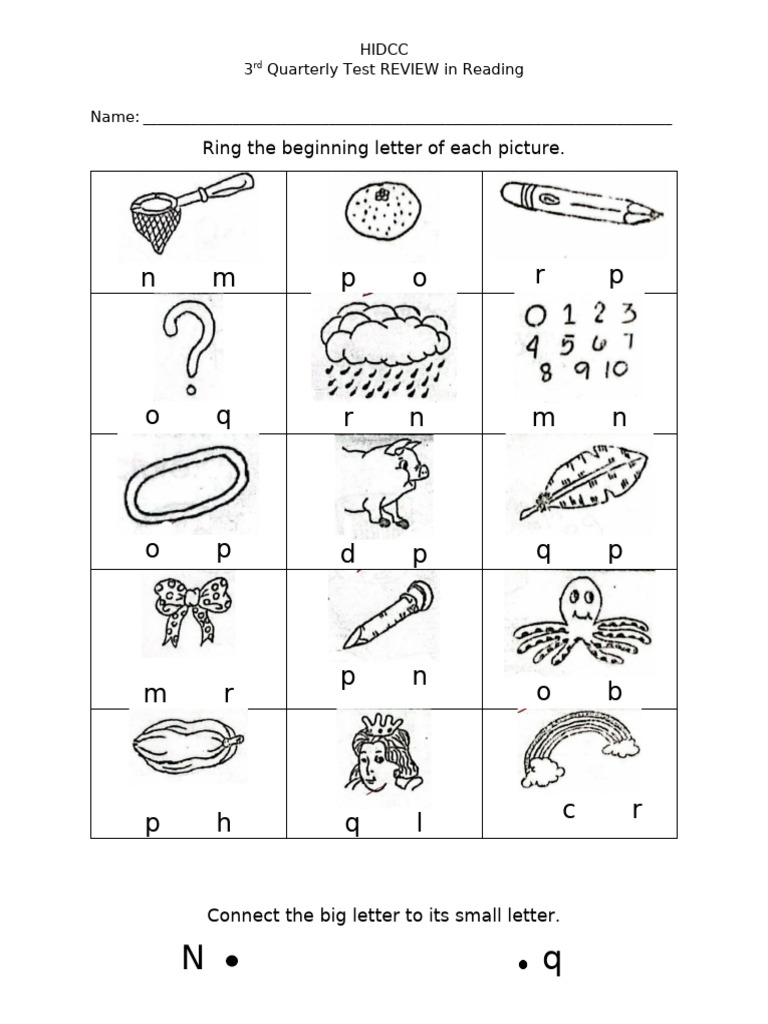 Kindergarten 3rd Quarter Reviewer - Reading | PDF