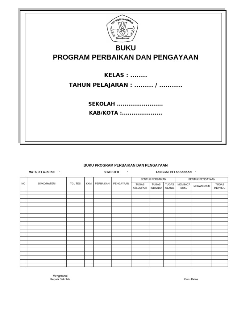Buku Program Perbaikan Dan Pengayaan | PDF