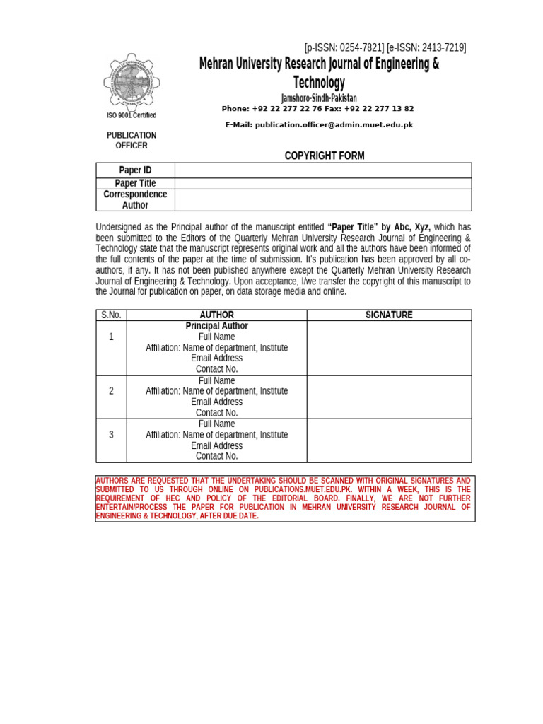 Copyright Form | PDF