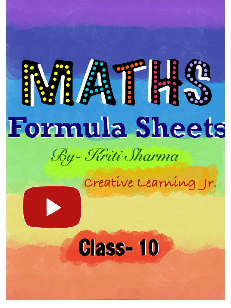 Maths Formula Sheet-1 | PDF