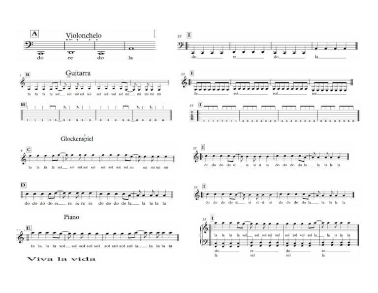 Viva La Vida - Conjunto Instrumental | PDF