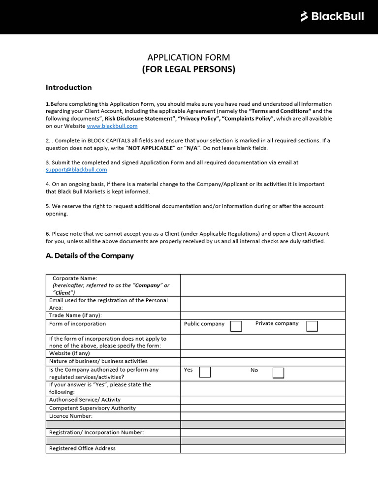 BBG Limited Corporate Application Form 1 1 | PDF | Identity Document ...