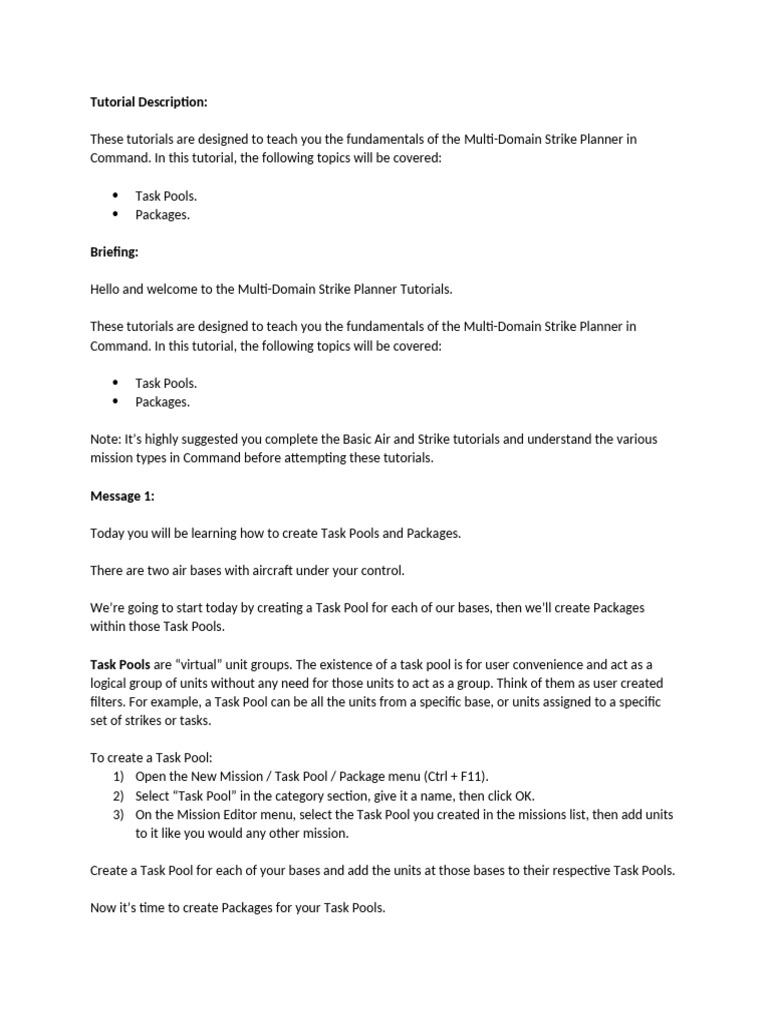 MDSP Tutorial 1 - Task Pools & Packages | PDF | Computing | Software