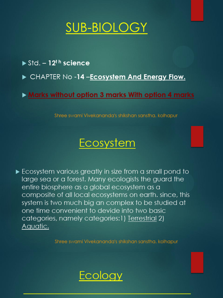Ecosystem and Energy Flow | PDF | Food Web | Ecosystem