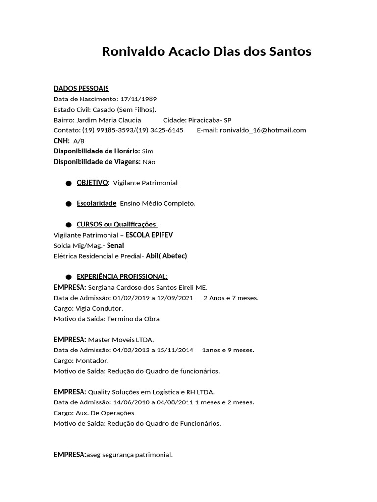 Roni Atualizado | PDF