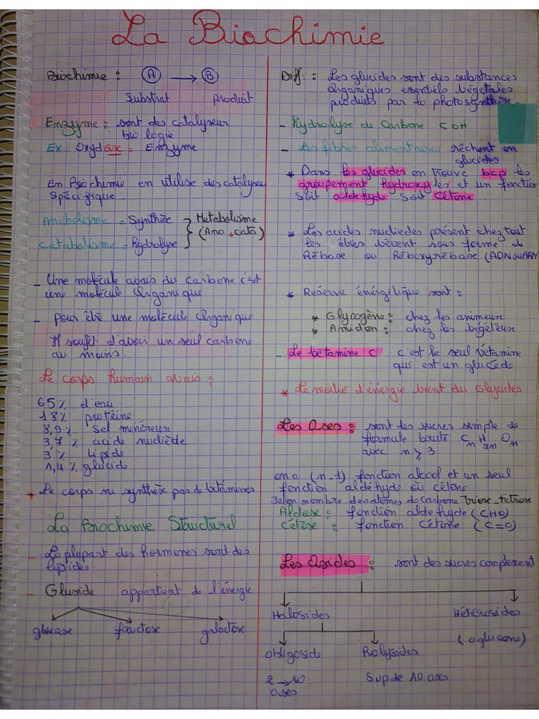 biochimie cours+Td 23 | PDF