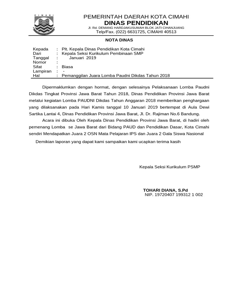 Nota Dinas | PDF