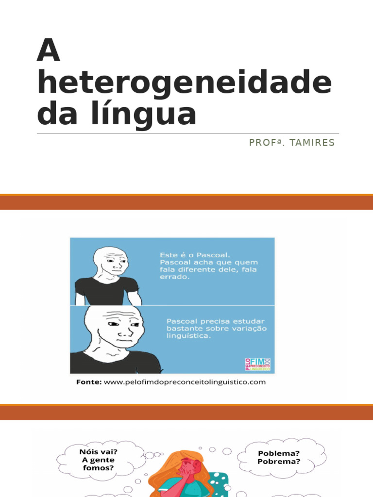 A Heterogeneidade Da Língua - Att2 | PDF | Linguística | Comunicação humana