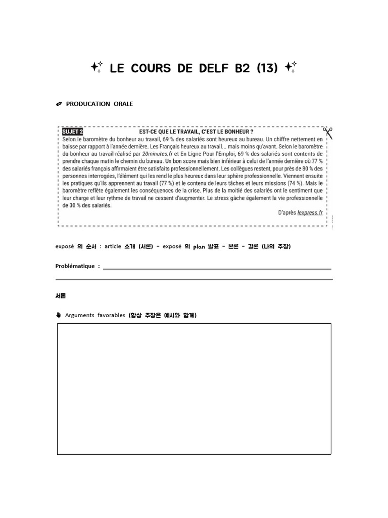 Le Cours de Delf B2 | PDF