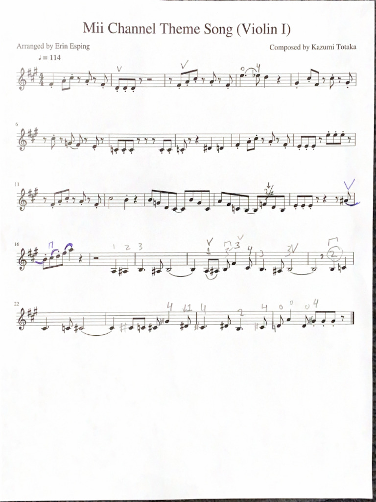 Mii Theme With Fingerings | PDF