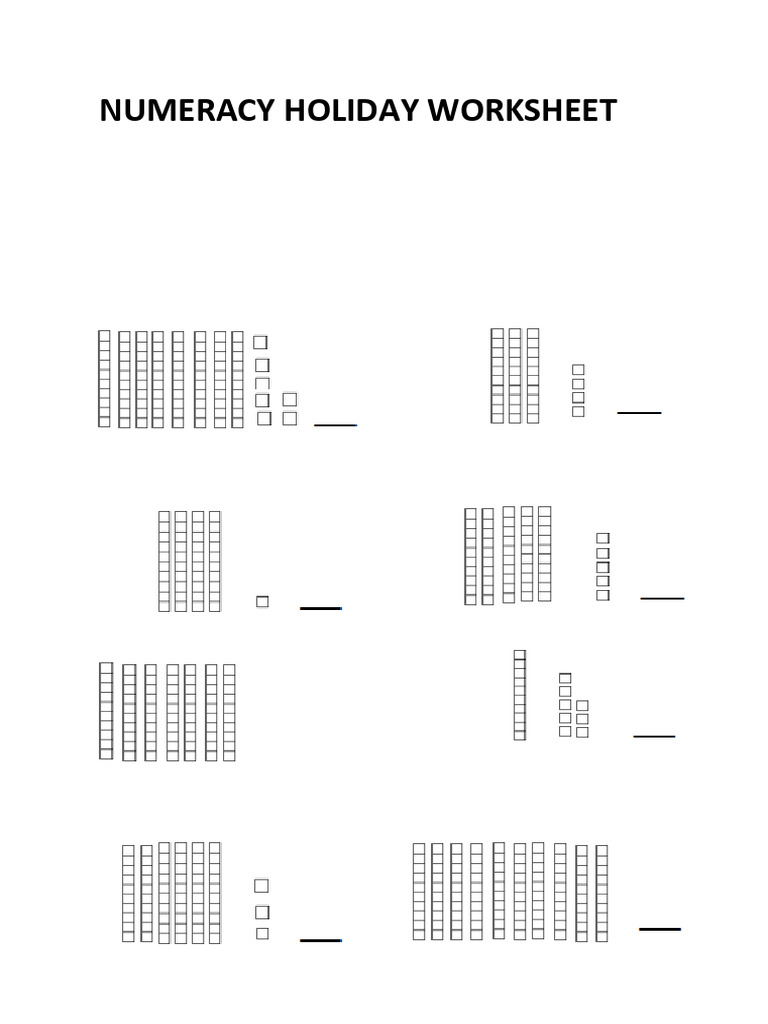 Numeracy Holiday Worksheet Activities | PDF