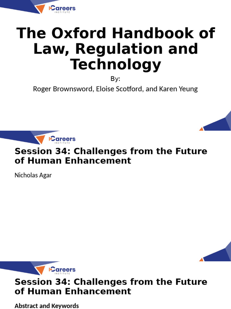 Session-34-The Oxford Handbook of Law, Regulation and | PDF | Doping In Sport | Transhumanism