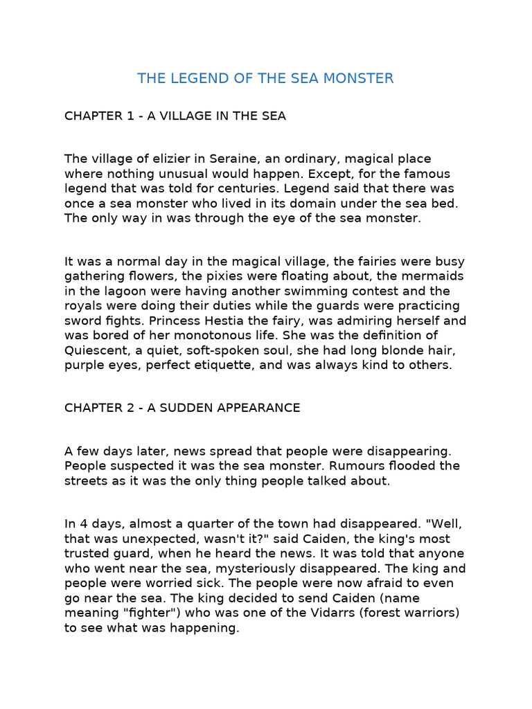 THE LEGEND OF THE SEA MONSTER | PDF