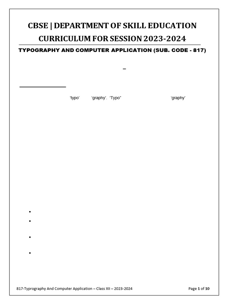 Class XII Typography & Computer Applications | PDF | Computer Virus ...