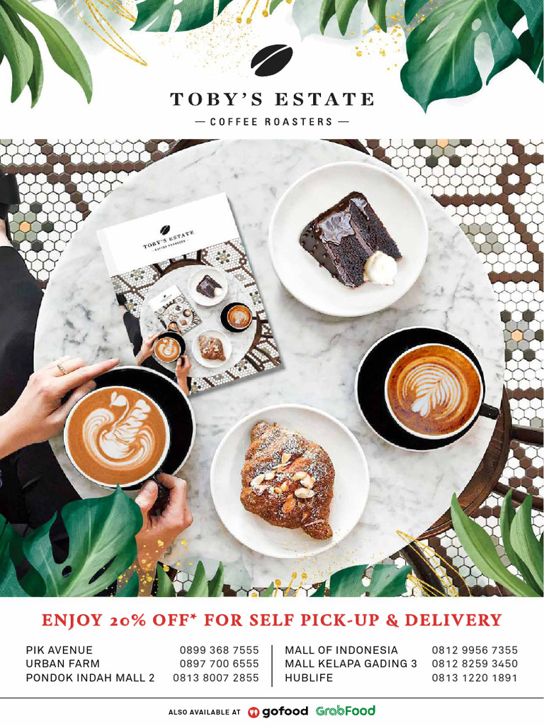 Toby's Estate Self Pick Up & Delivery Menu - Click To Chat With Us ...