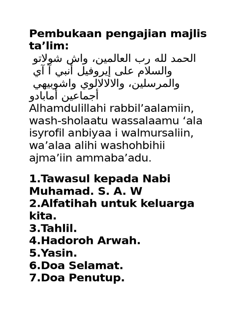 Pengajian Ta'lim As. Sakinah | PDF | Quran | Islam