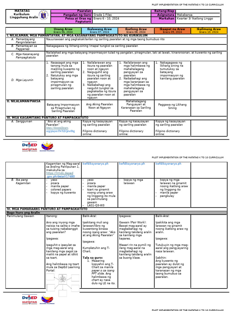 G1-Q3-Le-Week 3-Makabansa | PDF