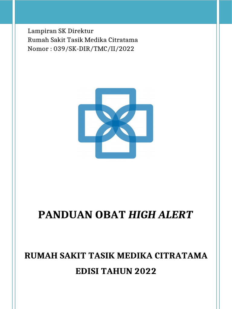 7. PANDUAN OBAT HIGH ALERT revisi2022 | PDF