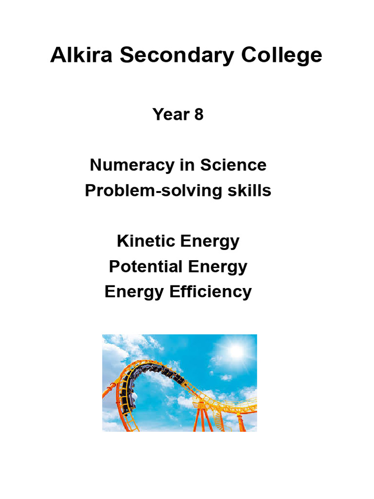 Numeracy in Science Booklet (1) | PDF | Potential Energy | Kinetic Energy
