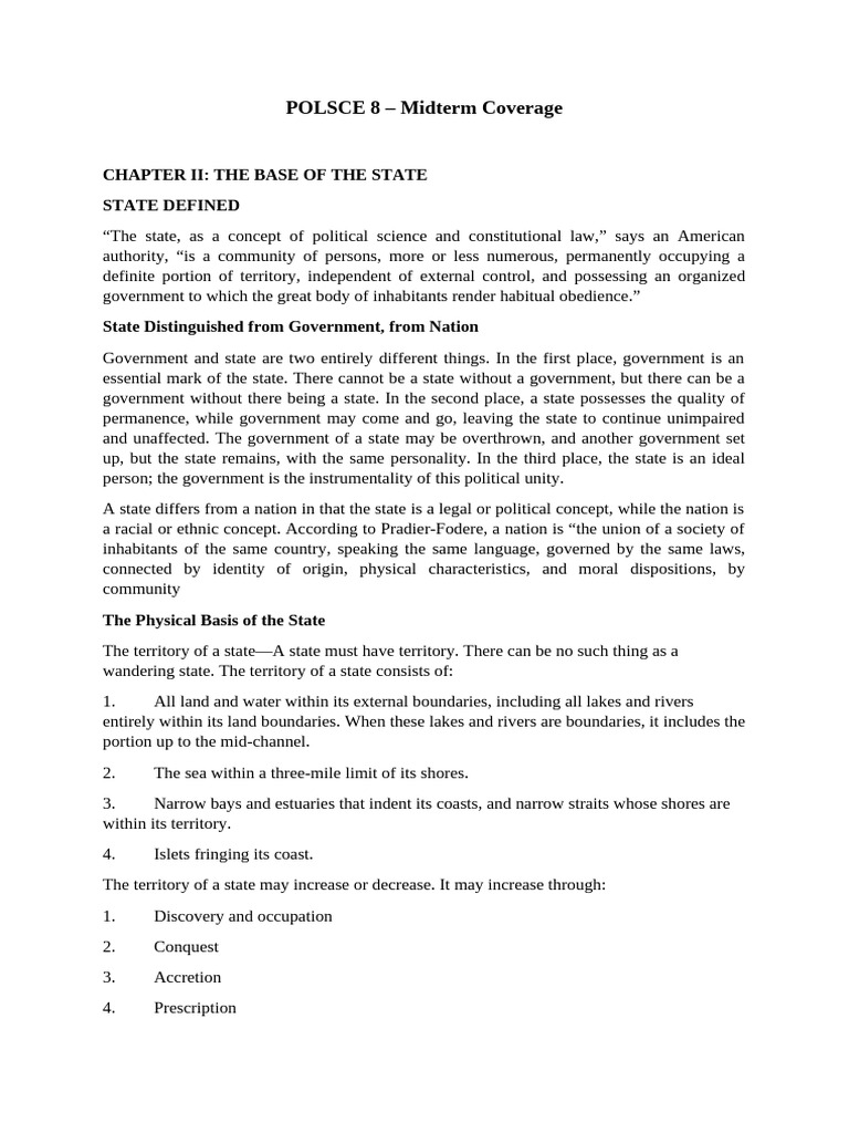 Midterm Coverage POLSCE 13 | PDF | Communism | Sovereignty