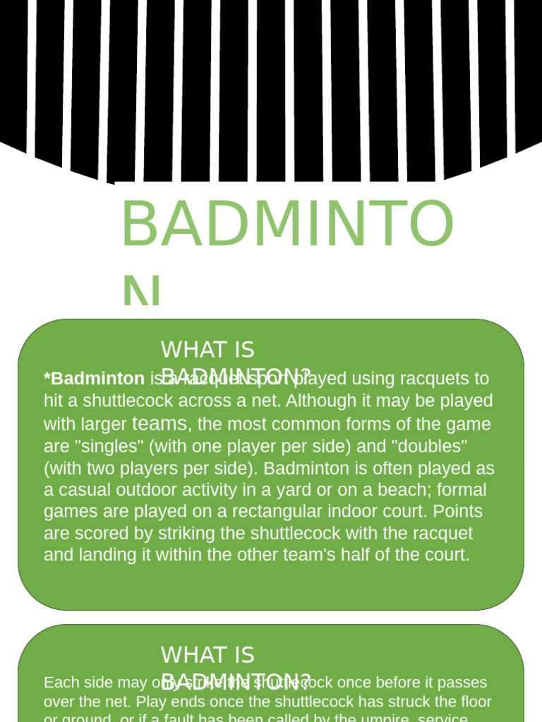 Badminton Presentation | PDF | Sports | Athletic Sports