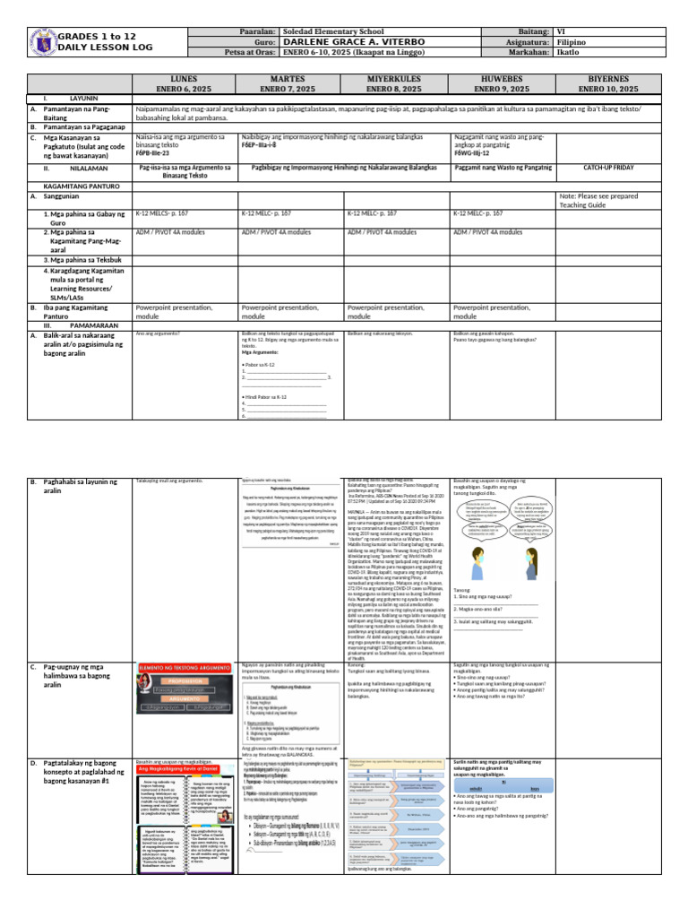 DLL in Filipino 6 Q3 W4 | PDF